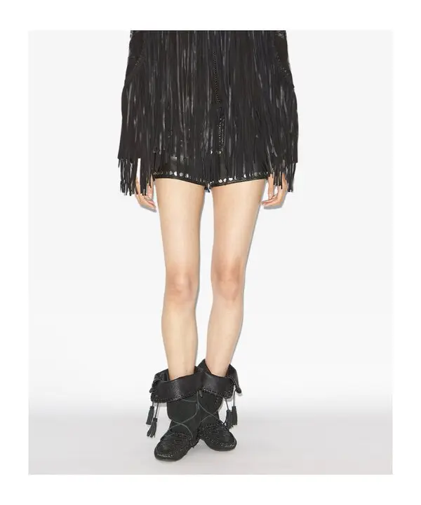 Isabel Marant Étoile Suede Boots With Tassel And Braided Detail - Black