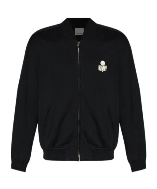 Isabel Marant Étoile Zip-up Logo Sweater - Black