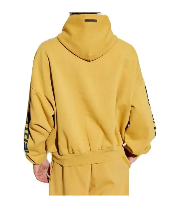 Fear Of God Cropped Relaxed Hoodie With Front Logo Print