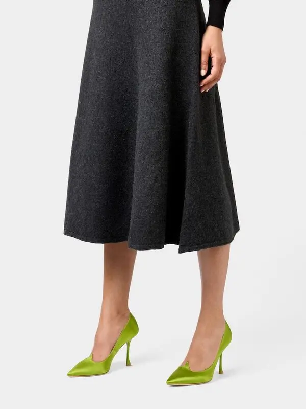 ROGER VIVIER 100mm Heart-shaped Satin Pumps - Green
