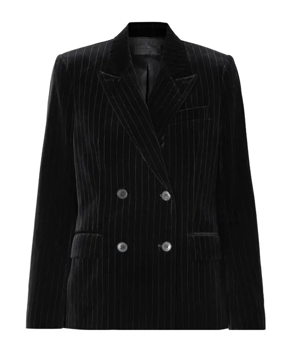NILI LOTAN Double-breasted Striped Blazer