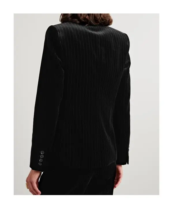 NILI LOTAN Double-breasted Striped Blazer