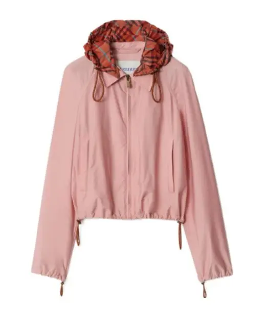 Burberry Zip-up Hooded Jacket - Pink Begonia