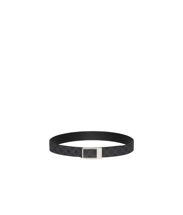 Gucci Reversible Belt With Rectangular Buckle - Black