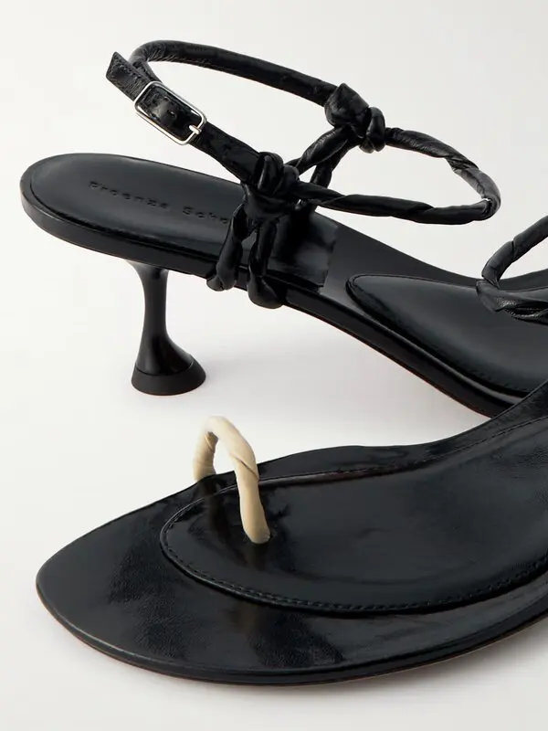 Proenza Schouler Twisted Glossy Leather High-heeled Sandals