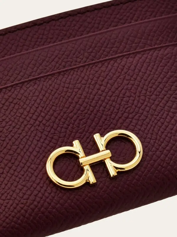 FERRAGAMO Gancini Credit Card Holder - Plum