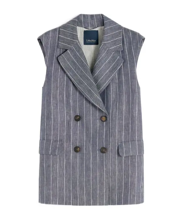 Max Mara Pinstripe Double-breasted Suit Vest