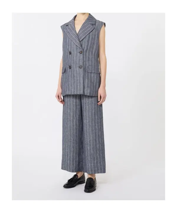 Max Mara Pinstripe Double-breasted Suit Vest