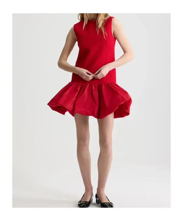 PATOU Tweed Bubble-hem Dress