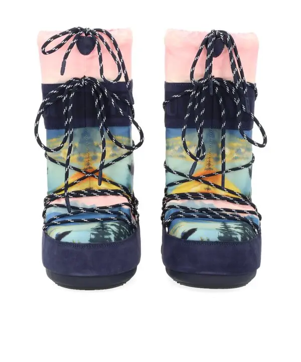Moon Boot X Guest In Residence Icon Postcard Lace Snow Boots - Blue