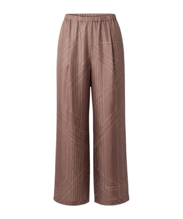 ALYSI Printed Wide Leg Trousers - Brown
