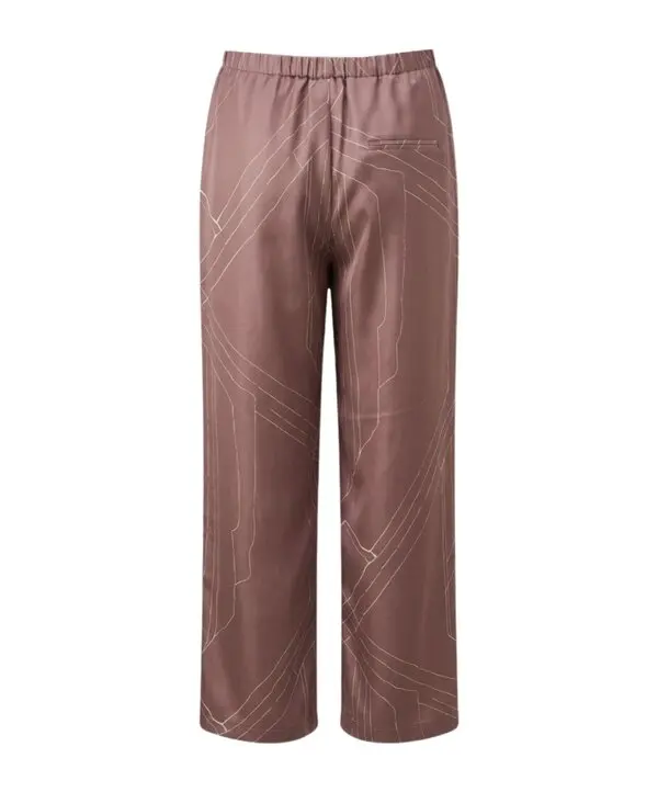 ALYSI Printed Wide Leg Trousers - Brown