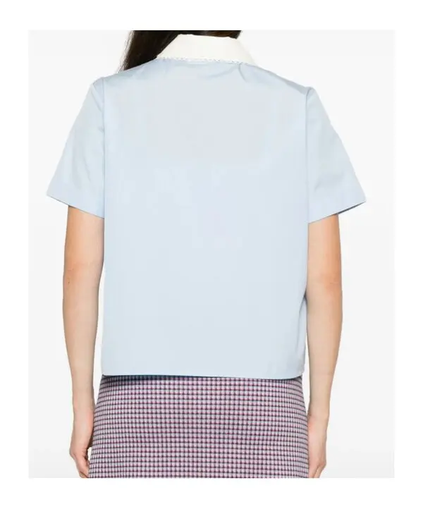 Miu Miu Short Sleeve Collared Shirt - Blue