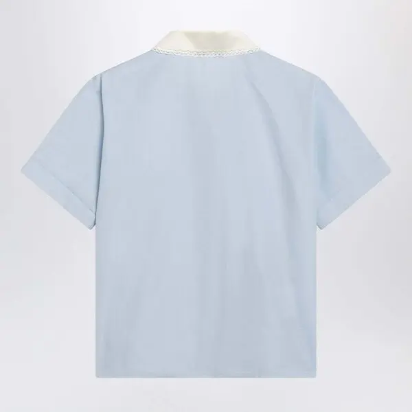 Miu Miu Short Sleeve Collared Shirt - Blue