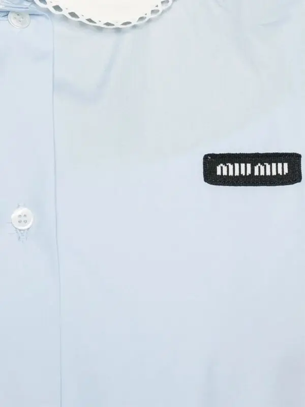 Miu Miu Short Sleeve Collared Shirt - Blue