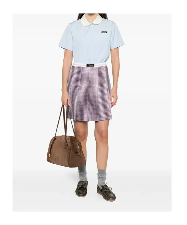 Miu Miu Short Sleeve Collared Shirt - Blue