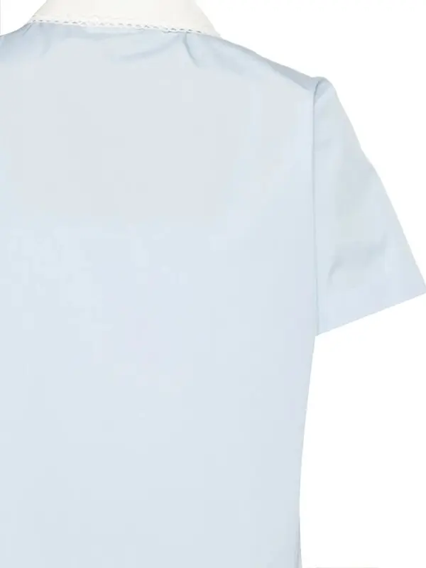 Miu Miu Short Sleeve Collared Shirt - Blue
