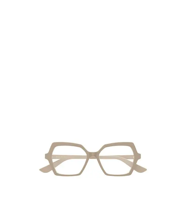 Alexander McQueen Geometric Frame Eyeglasses - Beige