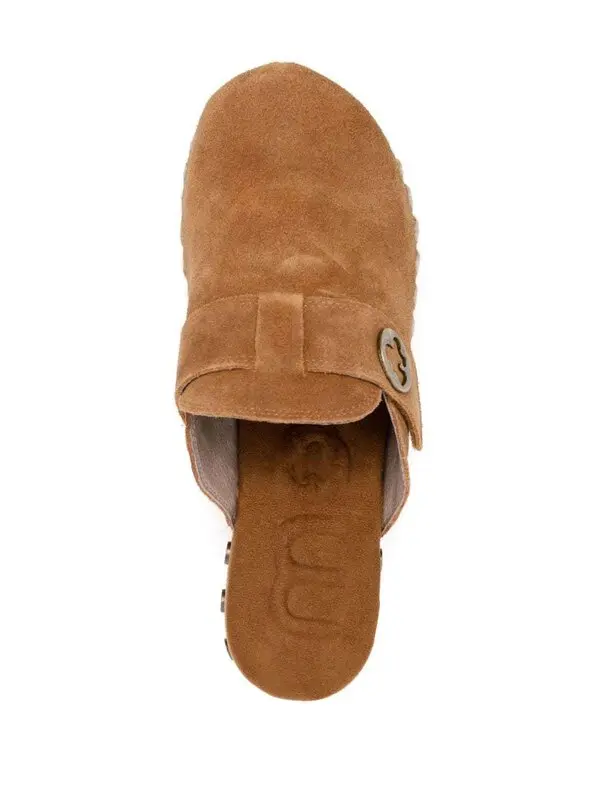 Mou Stud Embellished Clogs - Brown