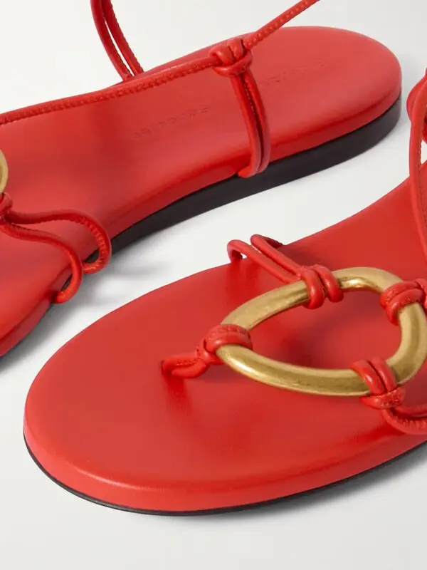 Proenza Schouler Strappy Flat Sandals With Gold Tone O-ring