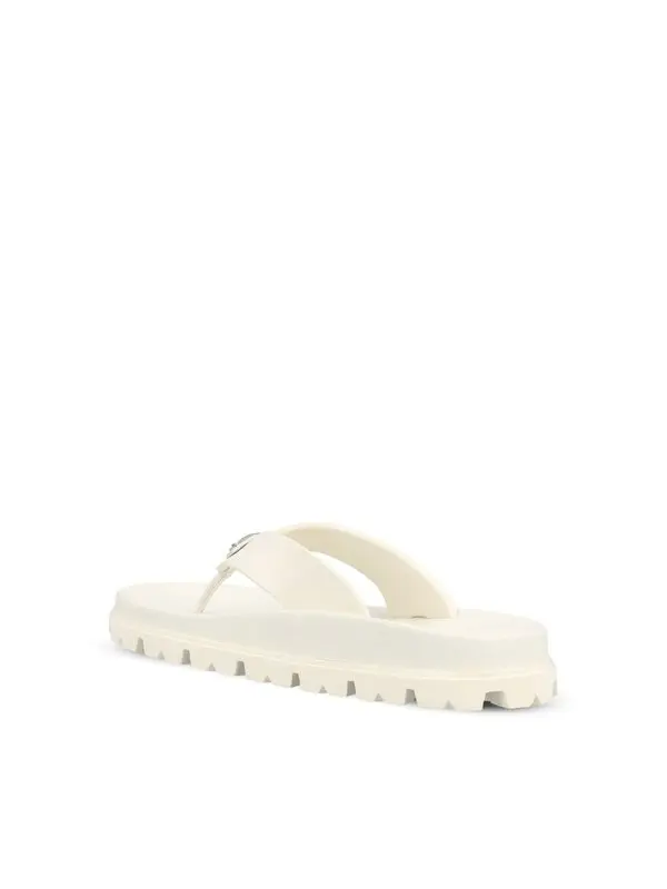 Prada Round Toe Flip Flops - Ivory