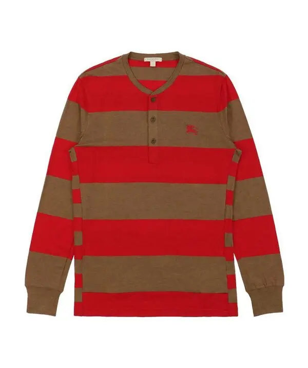 Burberry Striped Long Sleeve Pullover - Red