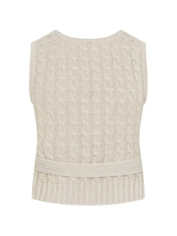 Max Mara Button-up V-neck Gilet - Beige