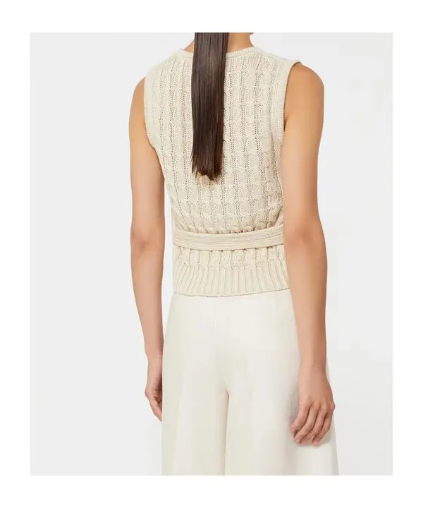 Max Mara Button-up V-neck Gilet - Beige