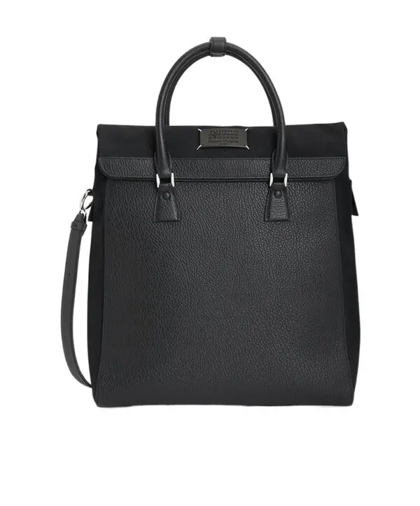 MAISON MARGIELA Logo Patch Top Handle Backpack - Black
