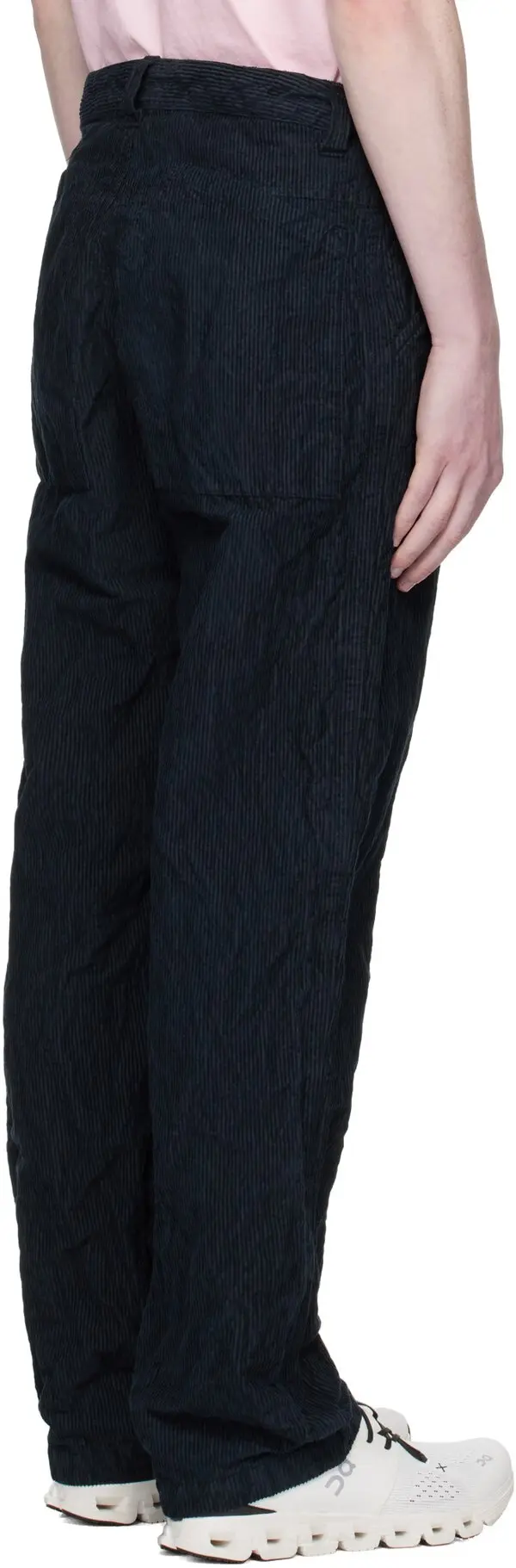 Stone Island Logo Patch Straight Leg Trousers - Blue