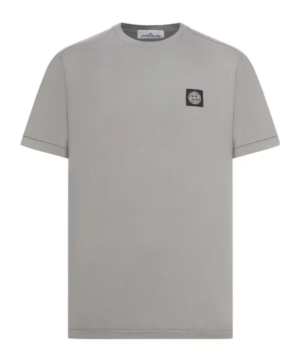 Stone Island Logo Patch Crewneck T-shirt - Gray