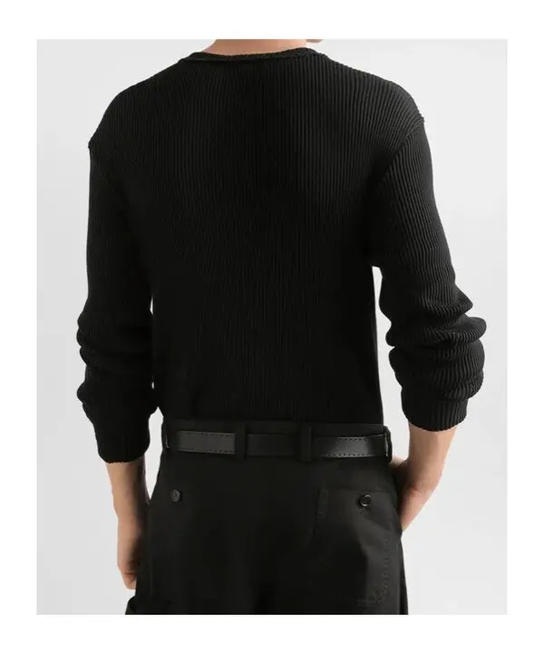 Dolce & Gabbana Ribbed Henley Knit Sweater