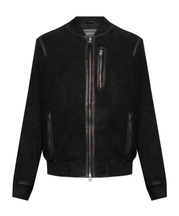 ALLSAINTS Suede Bomber Jacket - Black