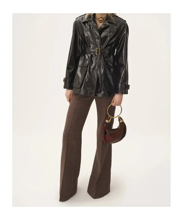 Chloé Belted Glossy Finish Jacket