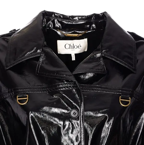 Chloé Belted Glossy Finish Jacket