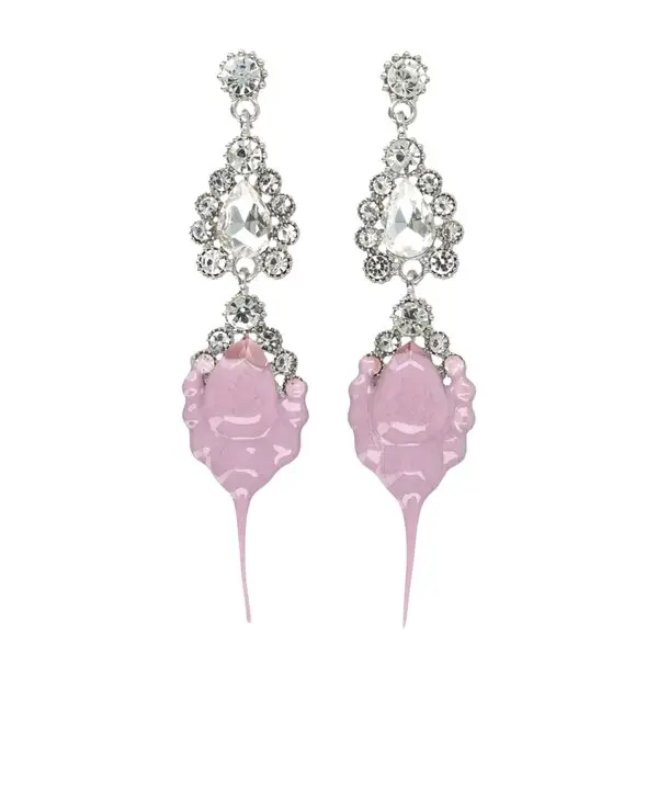 Ottolinger Dipped Faux Pearl Drop Earrings - Pink