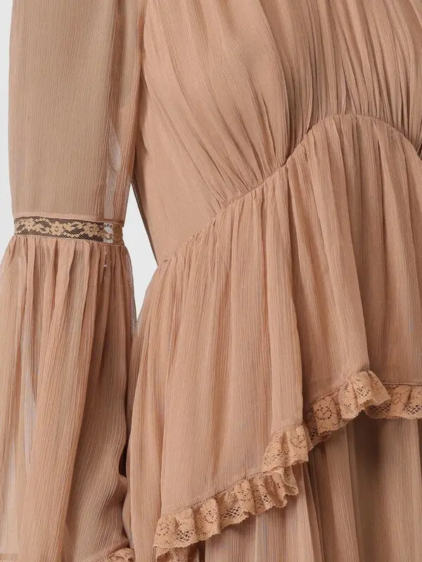Zimmermann Ruffled Lace Trim Midi Dress