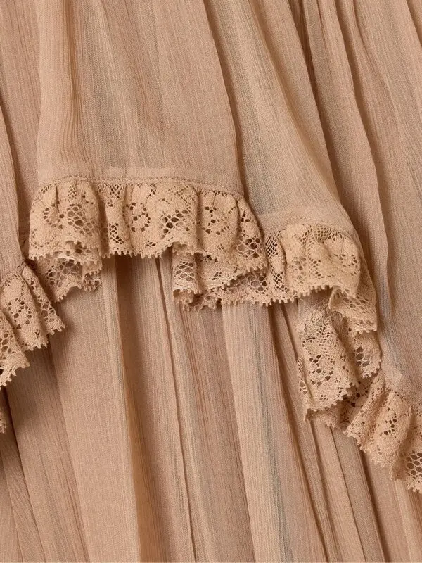 Zimmermann Ruffled Lace Trim Midi Dress
