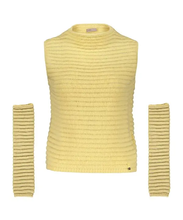 Herno Ribbed Knit Gilet With Detachable Sleeves