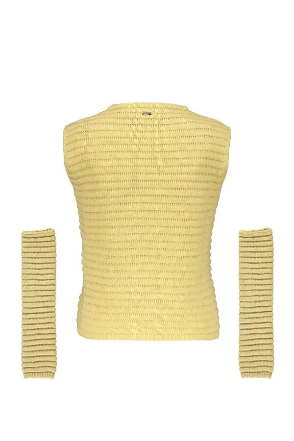 Herno Ribbed Knit Gilet With Detachable Sleeves