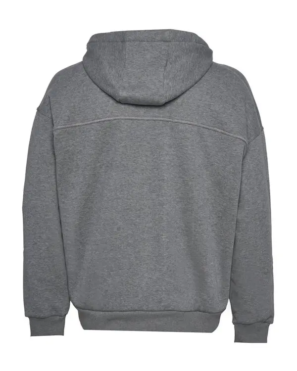 Zegna Drawstring Hoodie With Ribbed Details - Gray