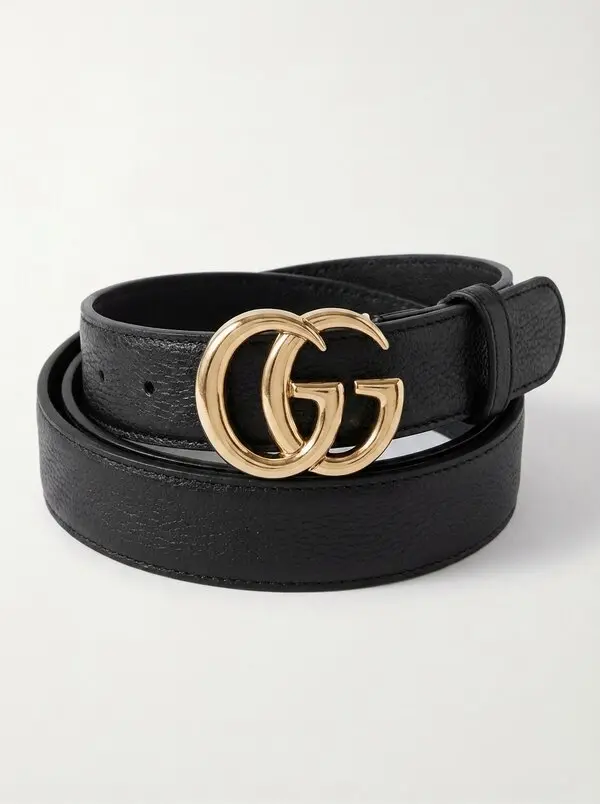 Gucci Gg Marmont Thin Belt - Black