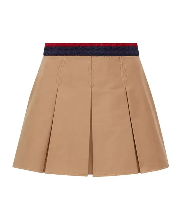 Moncler Pleated Mini Skirt With Striped Waistband