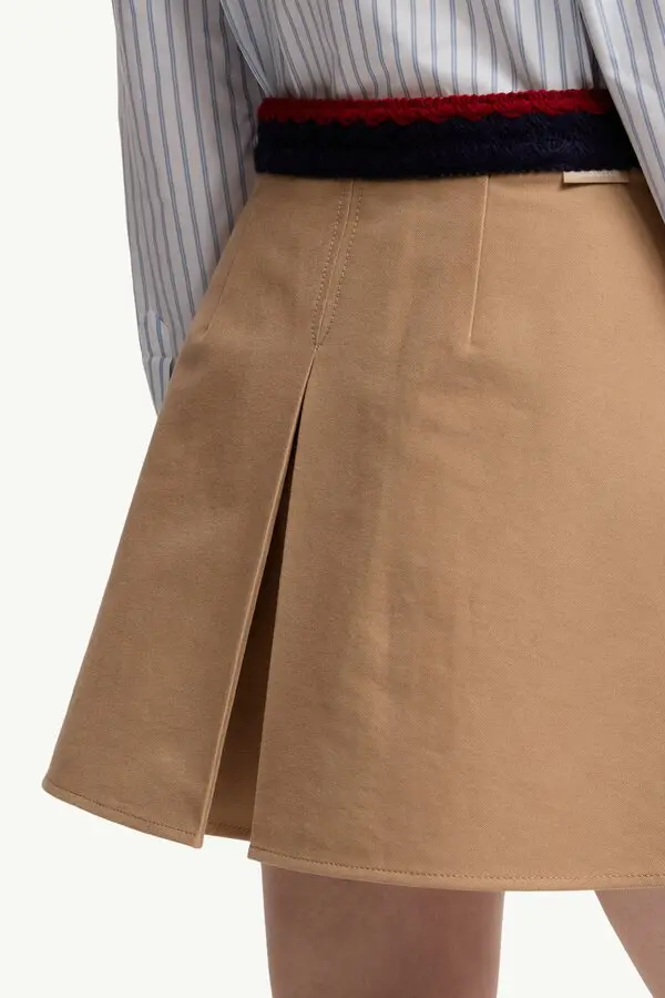 Moncler Pleated Mini Skirt With Striped Waistband