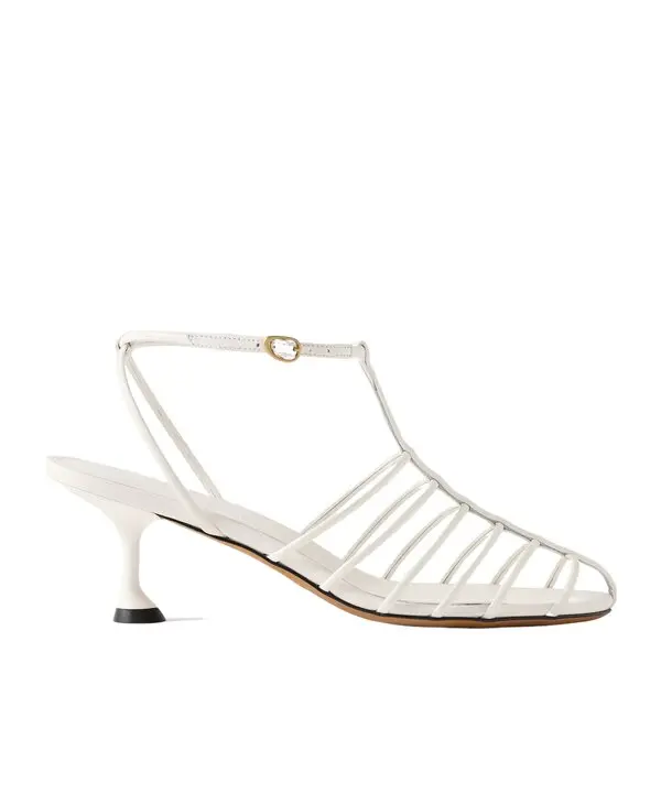 Proenza Schouler Leather Cage High-heeled Sandals - White