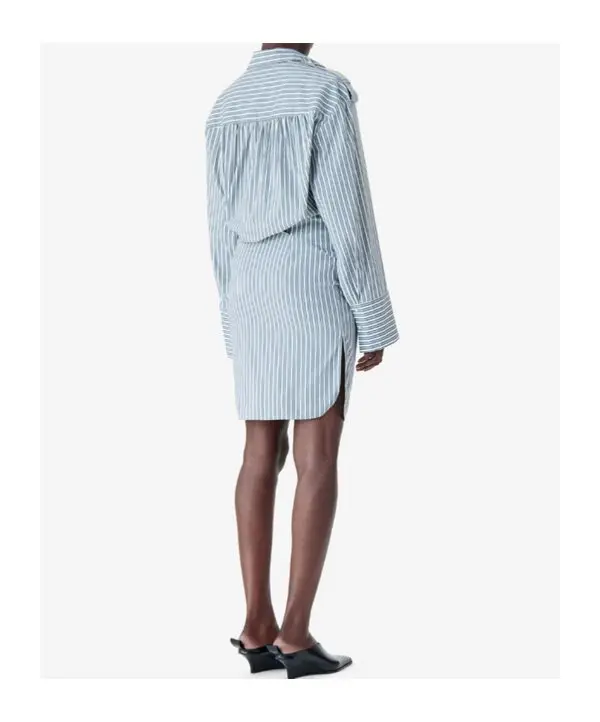 IRO PARIS Striped Midi Shirt Dress - Gray