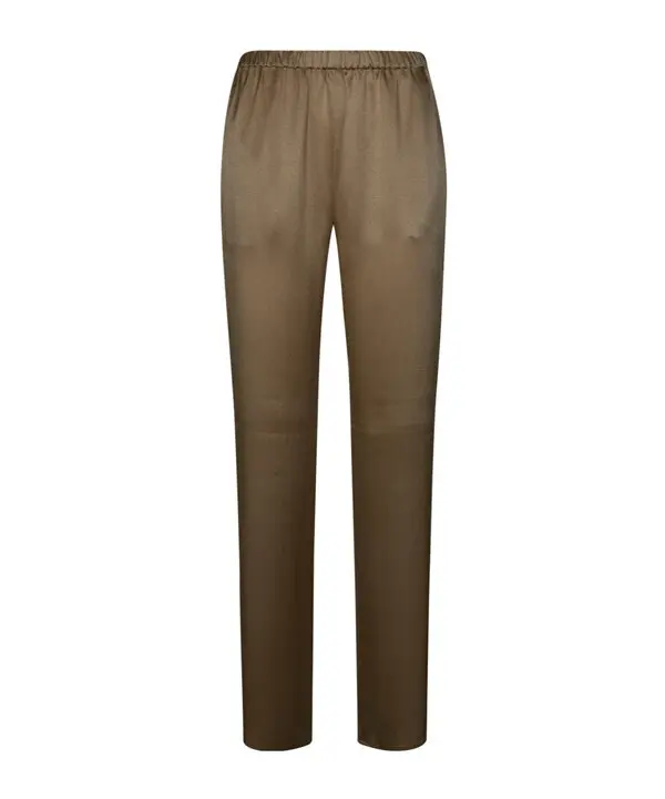 Antonelli Firenze Pleated Elastic Waist Casual Pants - Green