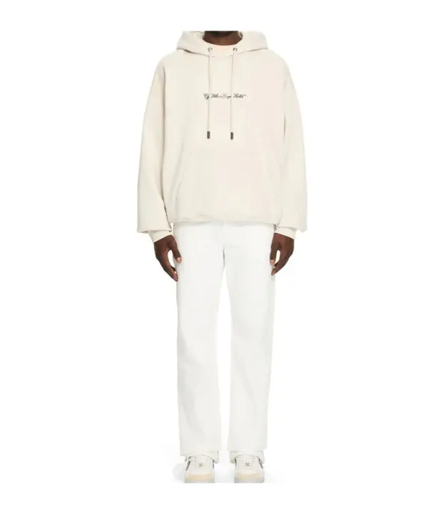 Off-White Script Arrow Diagonal Skate Hoodie - Pumice