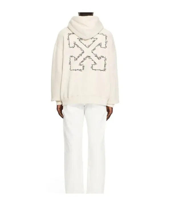 Off-White Script Arrow Diagonal Skate Hoodie - Pumice