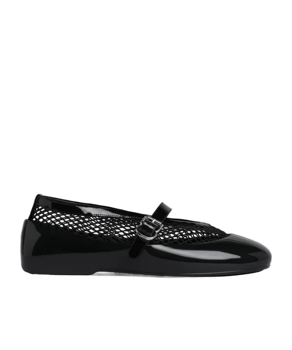 Alaïa Patent And Mesh Ballet Flats